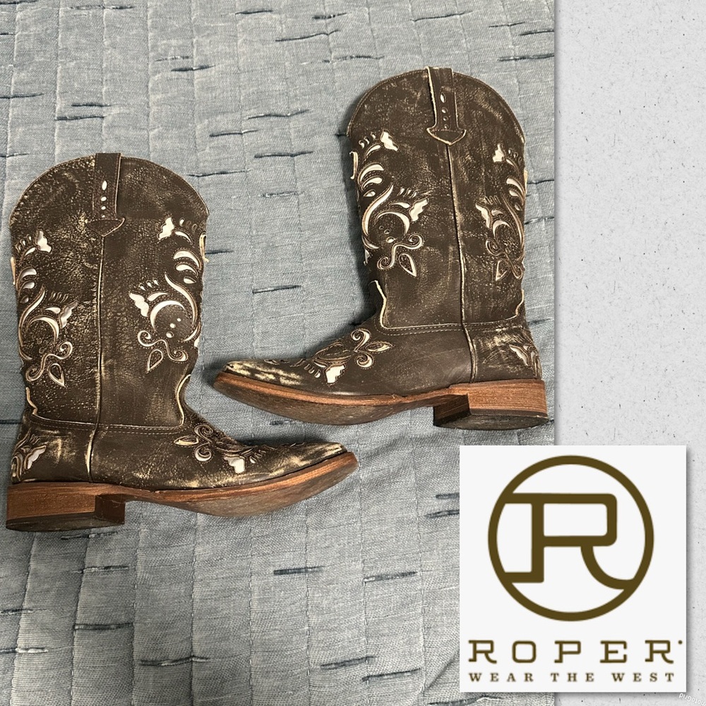 Roper Belle Brown Western Boots - Gem